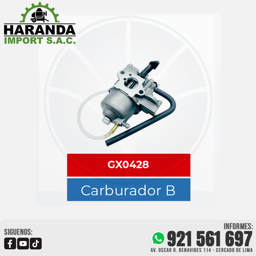 CARBURADOR B GX 0428 - HARANDA IMPORT