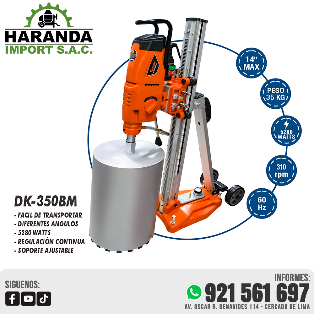 PERFORADORA DIAMANTINA – MODELO DK-350BM - HARANDA IMPORT
